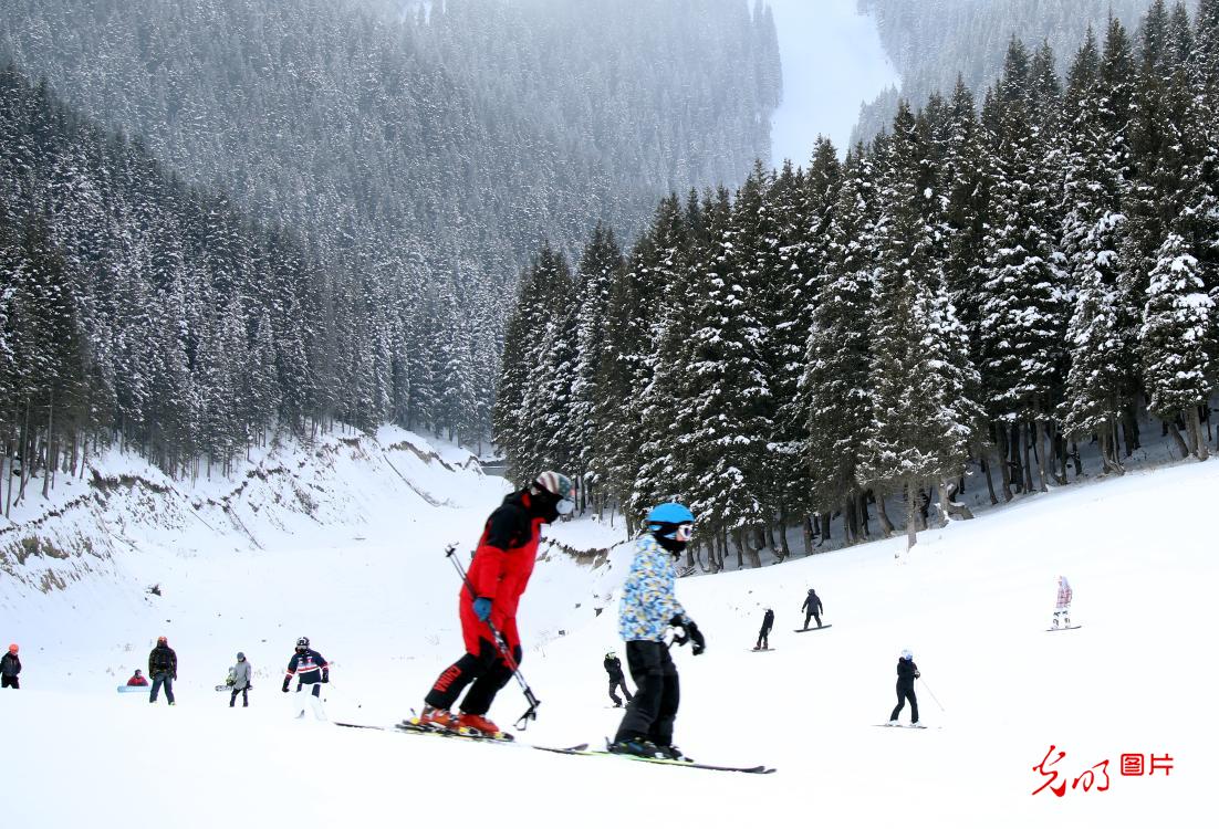 People ski at ski resort in Urumqi, NW China's Xinjiang(2)